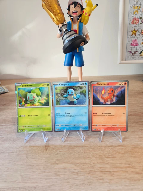 TRIO POKEMON STARTERS coffret 151 carapuce salameche bulbizarre NM EUR ...