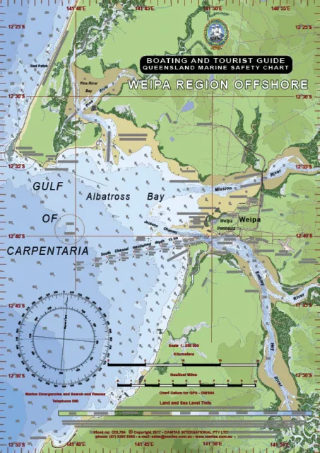 BOATING, FISHING, QLD Marine Safety Chart - WEIPA REGION OFFSHORE $14. ...