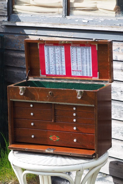 VINTAGE NESLEIN - 7 Drawer Engineers Lift Up Top Cabinet Tool Makers ...