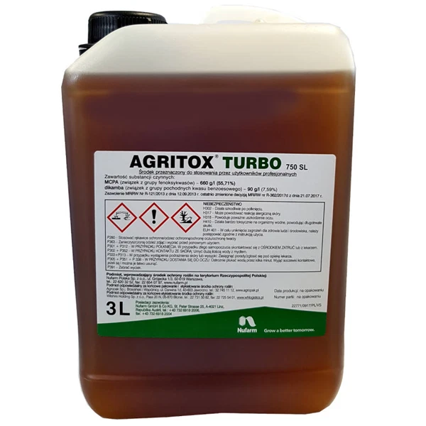 AGRITOX TURBO 750 SL 3L Herbicide Selectieve onkruidverdelger MCPA und ...