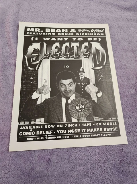 FPOT348 MAGAZINE ADVERT 12X9" Mr Bean & Smear Campaign : (I Want To Be ...