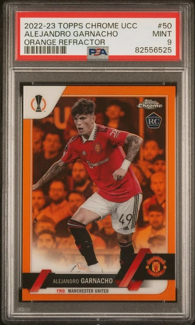2022-23 TOPPS CHROME UEFA Alejandro Garnacho Orange RC/25 PSA 9 POP 6 ...