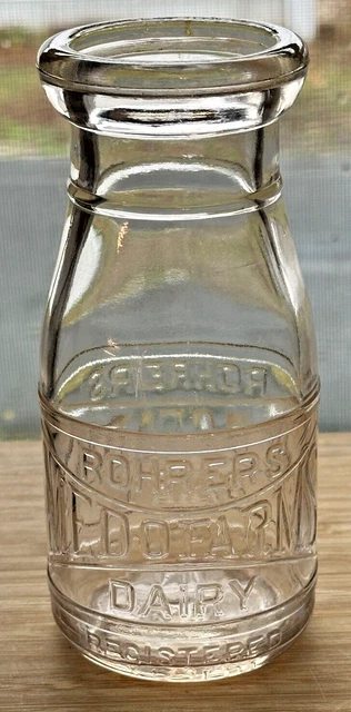 VINTAGE ROHRER'S MED-O-FARMS Dairy Lancaster PA Half Pint Milk Cream ...