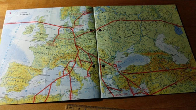INTERFLUG DER DDR Luftfahrt Flugstrecken Streckenkarte Route Map 1982 ...