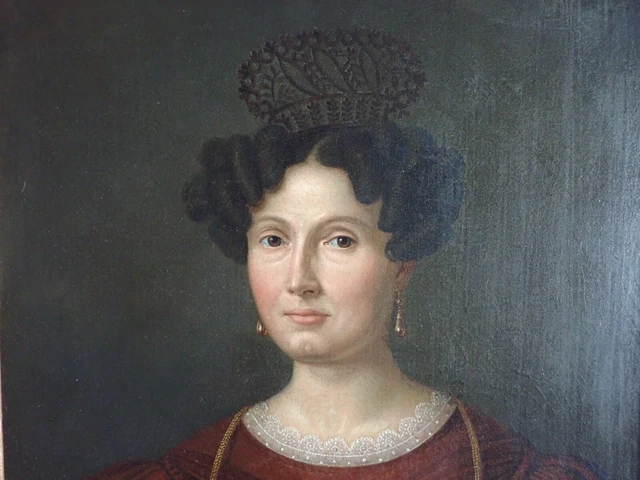 TABLEAU ANCIEN HUILE Sur Toile Portrait de Dame / Femme Époque XIXeme s ... TABLEAU ANCIEN HUILE Sur Toile Portrait de Dame / Femme Époque XIXeme s ...