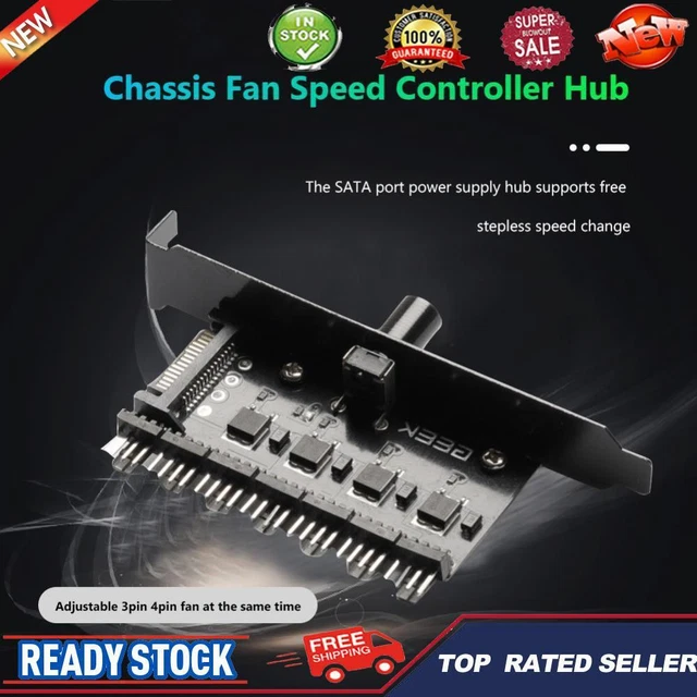 1 TO 7 12V PC Case Fan HUB Splitter Computer 4 Pin 3 Pin Speed ...