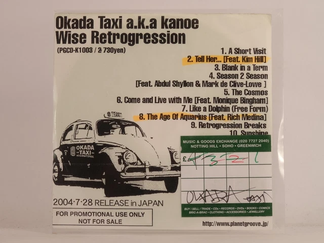OKADA TAXI A.K.A KANOE WISE RETROGRESSION (555) 10 Track Promo CD Album ...