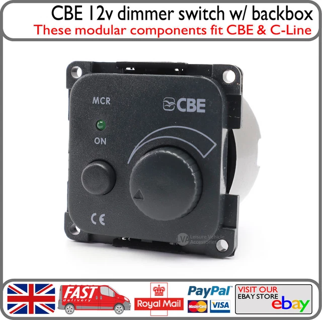 CBE LIGHT DIMMER Control Switch 12v DC Motorhome Camper Boat Fits C ...