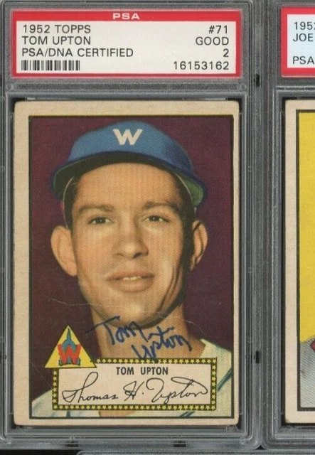 1952 TOPPS #71 tom Upton Auto Senators signé PSA/ADN AUTOGRAPHE ...