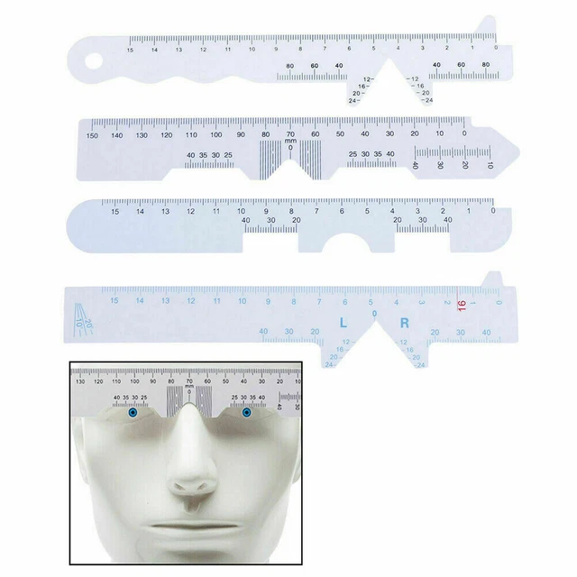 4 TYPES 4PCS/SET White Eye Straight Edge PD Ruler Pupillary Distance ...