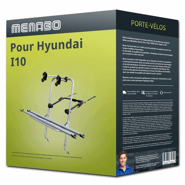 PORTE-VÉLO MENABO LOGIC 2 pour Hyundai I10 type BA 2 vélos TOP EUR 155 ...