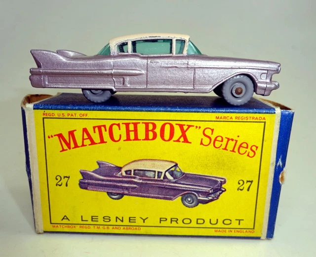 MATCHBOX RW 27C Cadillac 60 Special Lilametallic Grey Wheels in "D" Box ...