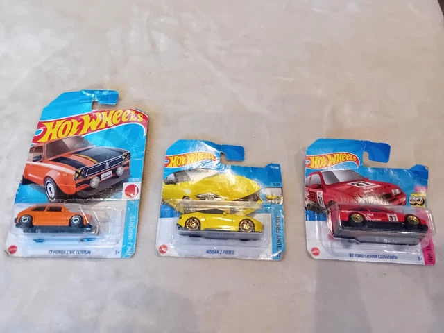 HOT WHEELS CAR Bundle 87 Ford Sierra Cotsworth, 73 Honda Civic , Nissan ...