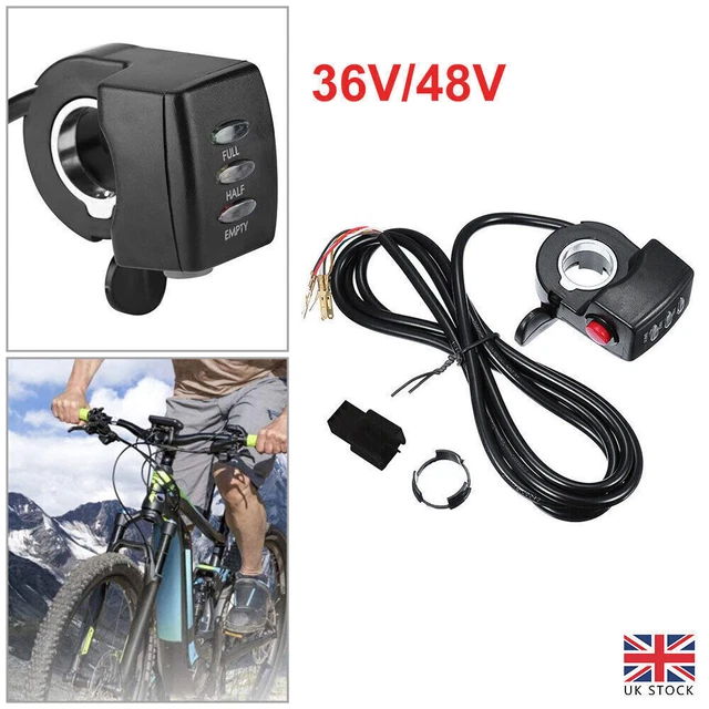 36V/48V SPEED CONTROL LED Twist Thumb Throttle Assembly For E-bike ...
