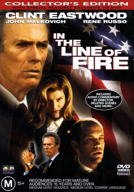 IN THE LINE Of Fire - Clint Eastwood, John Malkovich, Rene Russo - DVD ...