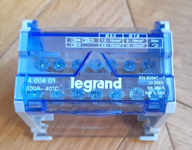 LEGRAND 400401 RÉPARTITEUR modulaire à barreaux étagés bipolaire 100A 6 départ EUR 15,00 ...