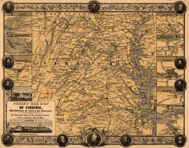 POCKET WAR MAP Of Virginia 1861 Old Photo Print $9.00 - PicClick AU