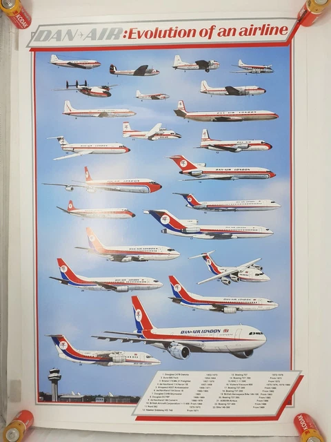 VINTAGE DAN AIR airline Evolution of an Airline Poster £18.00 - PicClick UK
