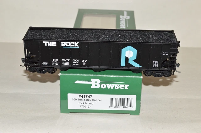 HO SCALE BOWSER RTR The Route Rock Island RR 100t 3 bay coal hopper car ...