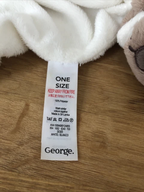 GEORGE ASDA PLUSH Teddy Bear White Soft Toy Baby Blanket £0.99 ...