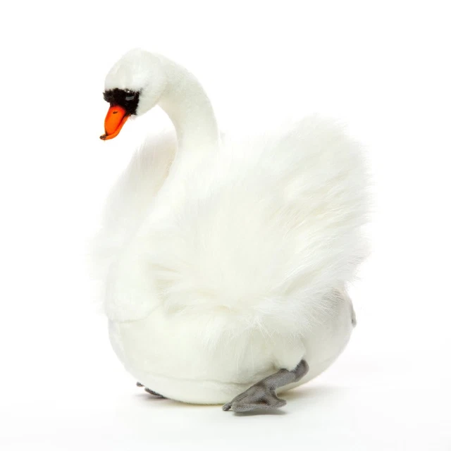 HANSA 4085 WHITE Swan Sitting Realistic Plush Toy Bird £39.00 - PicClick UK