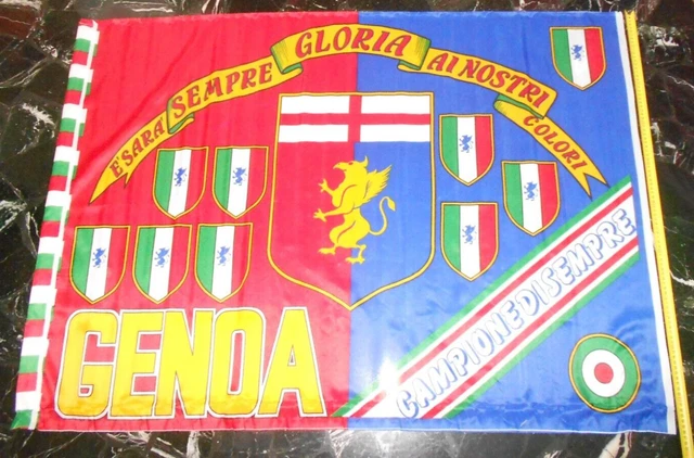 GENOA FOOTBALL CLUB bandiera calcio 9 scudetti ultras tifo stadio EUR ...