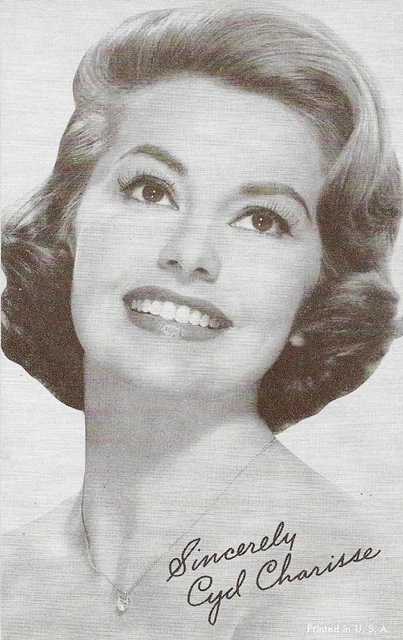 EXHIBIT CO. ARCADE ACTOR CARD 1950's CYD CHARRISE!! POPULAR CARD!! $4. ...