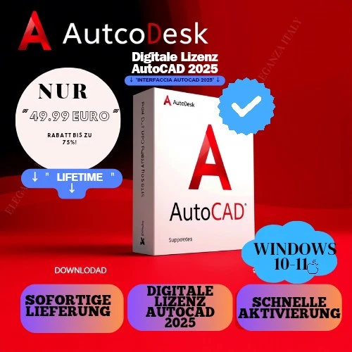 LICENZA DIGITALE AUTOCAD 2025| Windows 10-11 Mac Consegna Immediata EUR 49,99 - PicClick IT