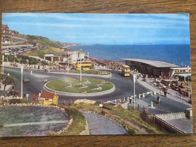POSTCARD REAL PHOTO Dorset Boscombe Pier Approach Promenade Beach 1970s ...
