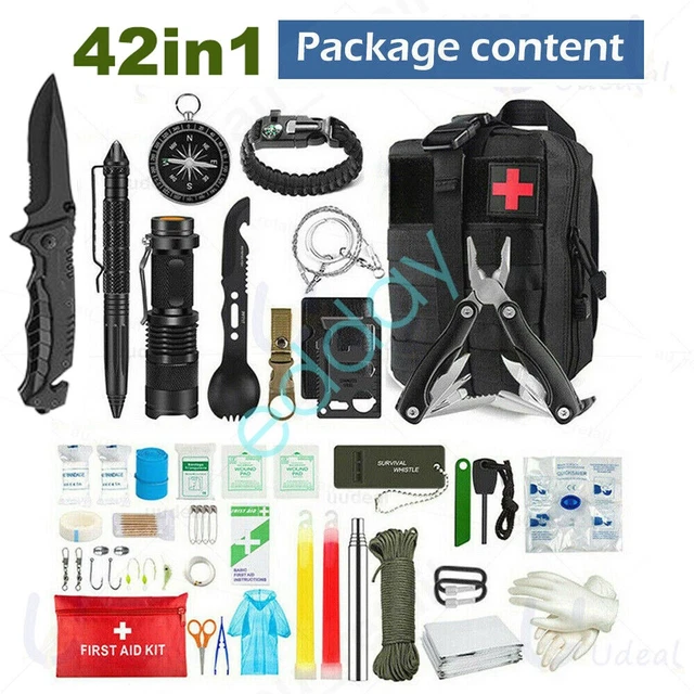 EMERGENCY SURVIVAL EQUIPMENT Kit Outdoor Filter Tactical Hiking Camping ...