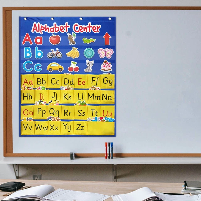 ALPHABET POCKET CHART Letter Recognition for Child Learning Writing ...