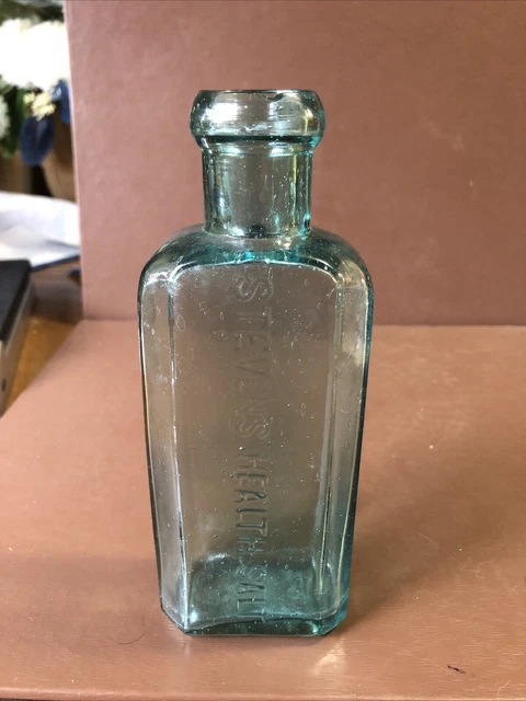 ANTIQUE STEVENS HEALTH Salt Emerald Green Bottle/Rare $74.00 - PicClick