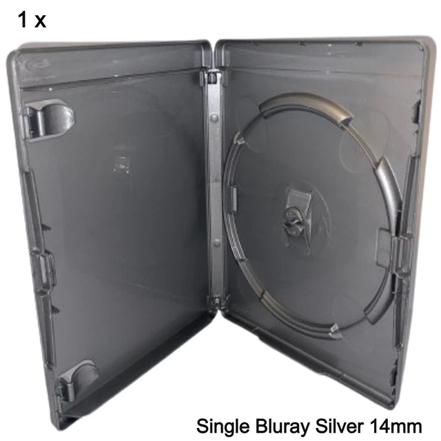 SILVER BLURAY SINGLE 14mm Spine Holds 1 Disc Empty Replacement Cover ...
