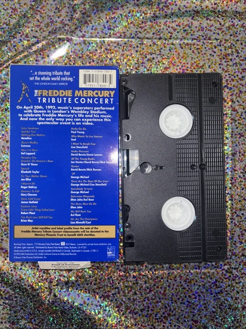 THE FREDDIE MERCURY Tribute Concert (VHS, 1993) Metallica, Guns N Roses ...