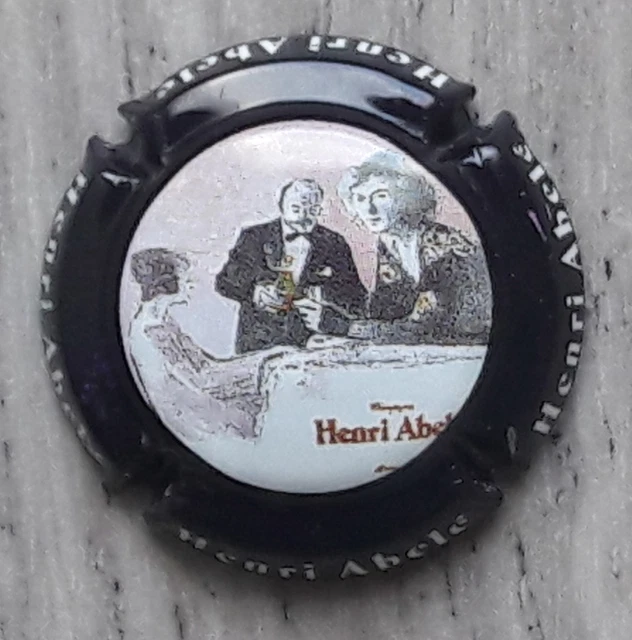 ABELÉ HENRI : capsule de champagne n° 6 (écriture blanche) très bon ...