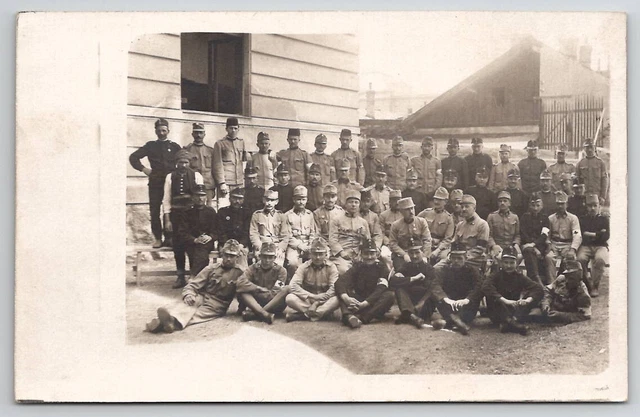 WW1 ERA AUSTRO-HUNGARIAN Soldiers Officers RPPC Real Photo Postcard Q26 ...
