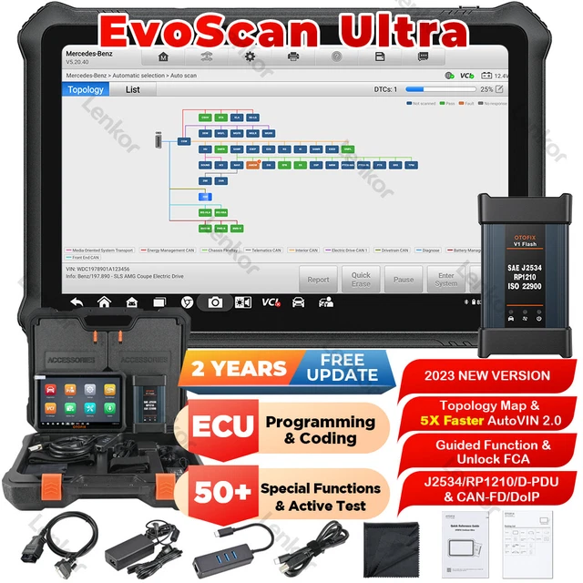 DISPOSITIVO DIAGNOSTICO OTOFIX EvoScan Ultra AUTO OBD2 programmatore ...