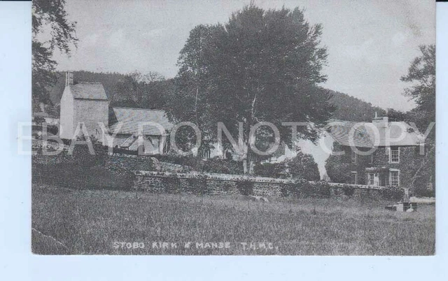 POSTCARD. STOBO KIRK and Manse. T H M C . Carnwath. 1911 £4.99 ...