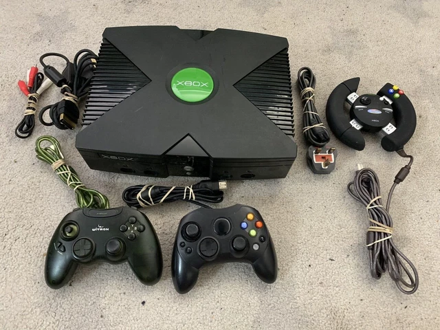 MICROSOFT XBOX ORIGINAL Video Game Classic Console Controllers Steering ...