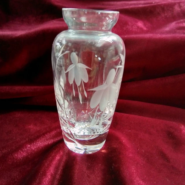 STUART CRYSTAL CASCADE (fucshia) Vase 4 inch £11.69 - PicClick UK