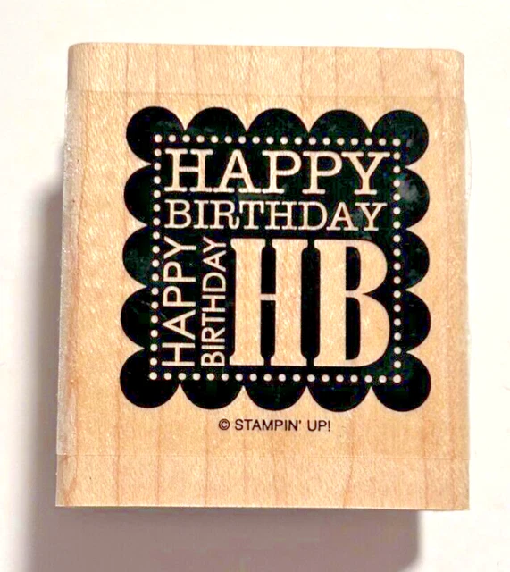 STAMPIN UP HAPPY Birthday HB Wood Mounted Rubber Stamp (Used) $7.43 ...