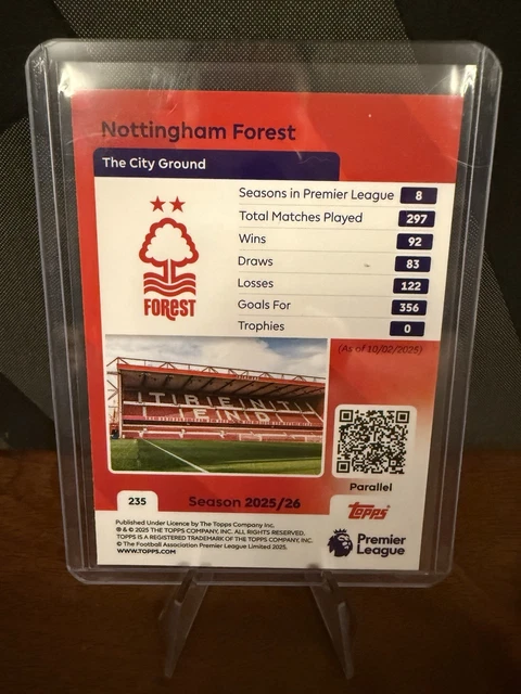 2025-26 TOPPS BPL - Nottingham Forest Badge - Gold /50 £16.15 - PicClick UK