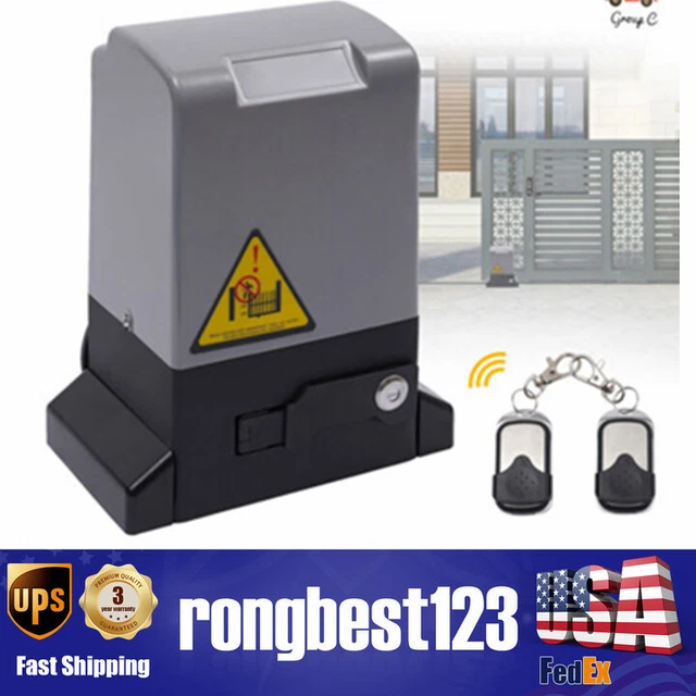 4400LBS AUTOMATIC SLIDING Gate Opener Rack Driven with 2 Remotes ...