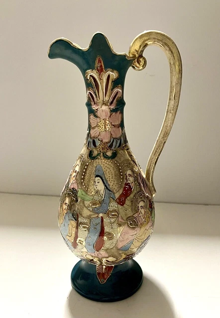 ANTIQUE MEIJI ERA Old Satsuma Japanese Art Pottery Porcelain Faces ...