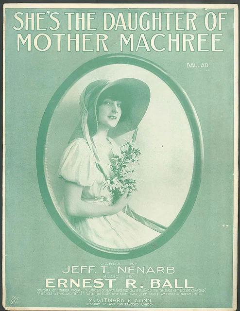 SHE'S THE DAUGHTER of Mother Machree sheet music 1915 $9.99 - PicClick