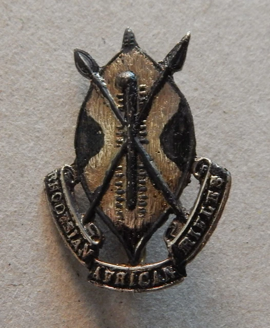 RHODESIA AFRICAN RIFLES Silver Officers Cap Badge Rhodesian Firmin ...