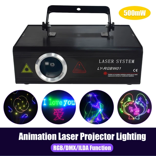 DMX512 RGB ANIMATION Laser Projector Light ILDA SD DJ Party Stage ...