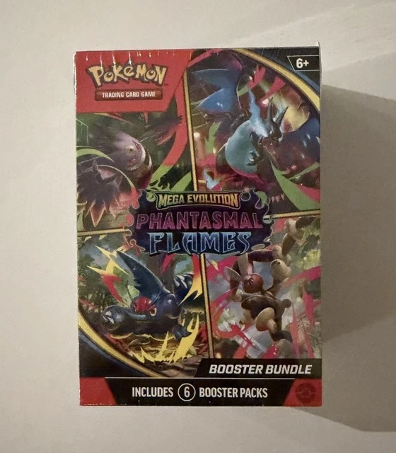 POKEMON TCG MEGA Evolution Phantasmal Flames Booster Bundle (6 Packs ...