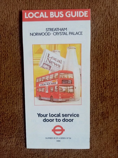 LONDON TRANSPORT 1991 Local Bus Map Guide - Streatham, Norwood ...