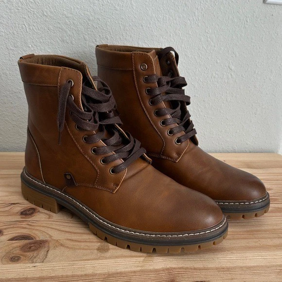 VANCE CO MENS Denver Block Heel Lace-Up Boots 8.5 new £54.16 - PicClick UK